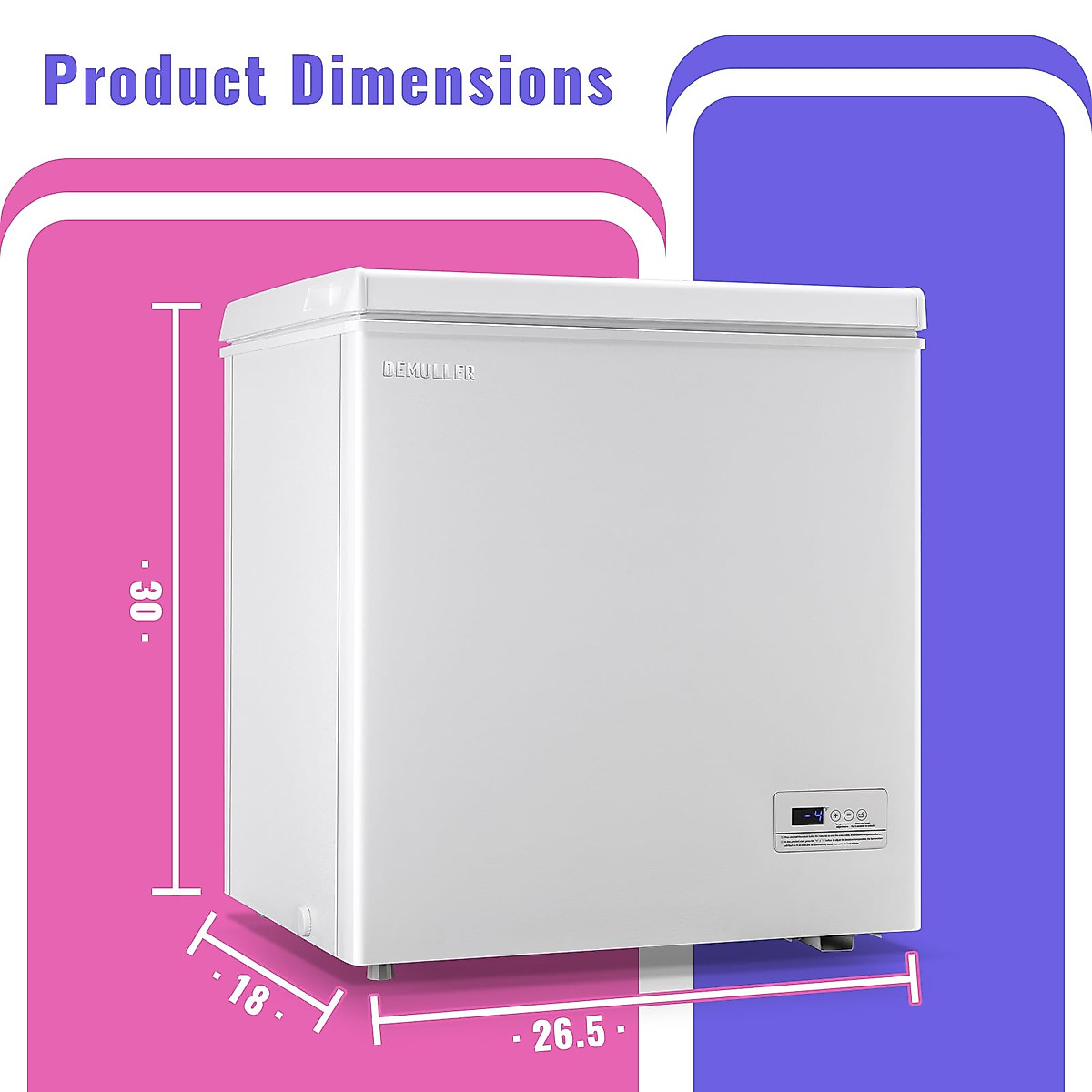 Chest Freezer 5.0Cubic Feet with Intelligent Temperature Control(-15°F to 41°F), Deep Freezer with TWO Hanging Baskets and Side Defrost Water Drain, Top Open Door Freezer White