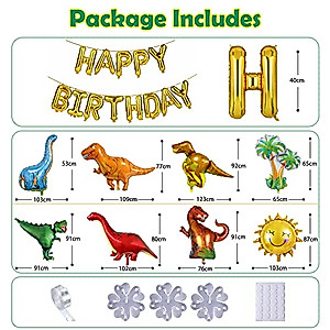 Dinosaur Birthday Decorations, Dinosaur Balloon Decorations for Birthday Party, Dinosaur Themed Birthday Decorations for Kids Boys Girls Baby Shower Celebration