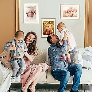 Fixwal 11 x 14 Aluminum Picture Frame, Metal Rose Gold Frame Tempered Glass with Mat for Wall Display, Wedding Table Numbers (Rose Gold, 1-Pack)