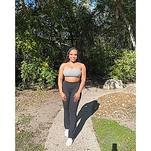 Aoxjox Flare Leggings for Women Trinity Tummy Control High Waisted Wide Leg Yoga Pants 31" (Black, Small)