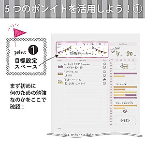 Kokuyo Campus Study Planner Notebook, Daily Ruled, A5, Light Pink, for 63 Days, Japan Import (NO-Y82MD-LP)