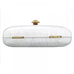 Clutch Purse for Women - Smoky Pattern Acrylic Handbag - Unique Elegant Crossbody Bag (White)