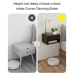 Aienvey Floating Nightstand, Small Modern Floating Nightstand with Drawer, Floating Shelves for Bedroom, Bathroom, Black