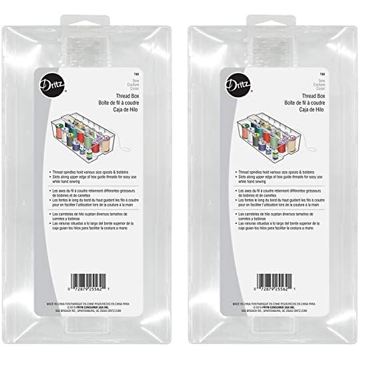 Dritz Thread Box Organizers, 1 Count (Pack of 2), Multicolor