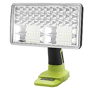 Cordless LED Work Light for Ryobi 18V ONE+ Plus Lithium Battery,3300LM Zinc Alloy Outdoor Wide Illumination Multifunction Flashlight,USB Port,for Car Repair Hiking Camp Garage