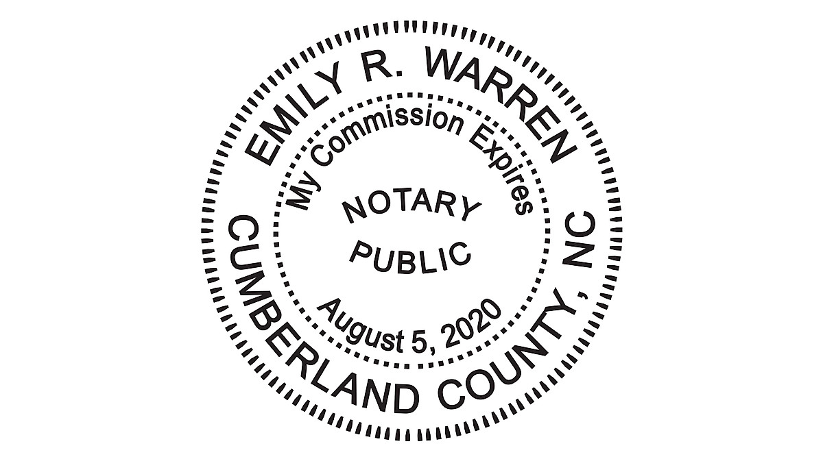 Round Notary Stamp for State of North Carolina- Self Inking Stamp - Top ...