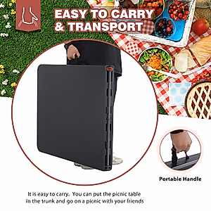 FDW Folding Half Portable Foldable Table for Parties Backyard Events (White, 6 FT 70 * 29) (Black, 6 FT)