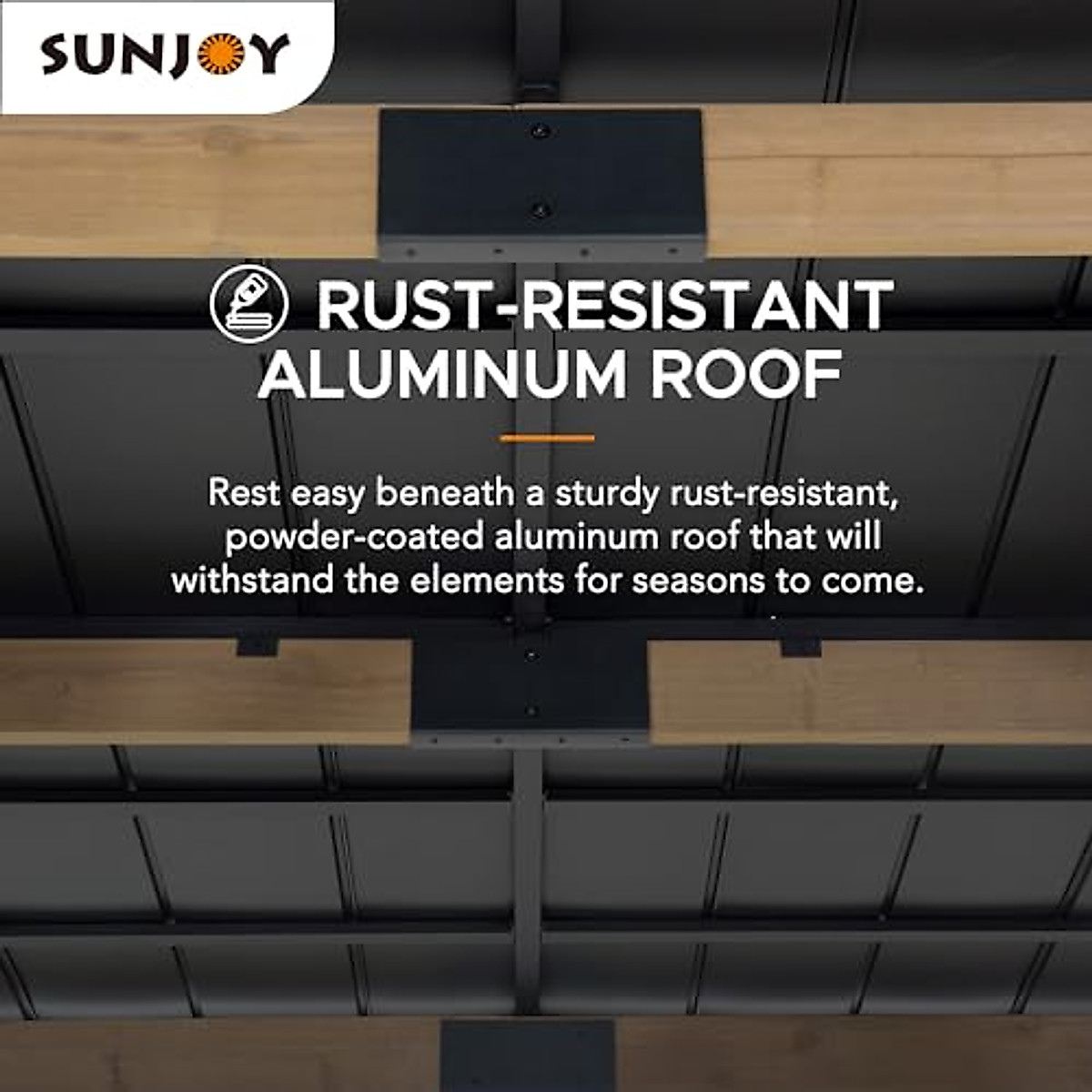 Sunjoy Wooden Grill Gazebo 10 ft. x 11 ft. Outdoor Cedar Frame BBQ Gazebo, Backyard Hot Tub Gazebo with Aluminum Hardtop Roof, Privacy Screen and Bar Shelves by SummerCove