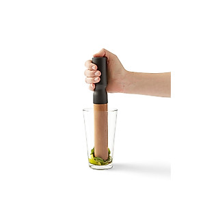 Rabbit 2-in-1 Muddler & Citrus Reamer, Beech Cocktail Muddler, Made from Solid Oiled, Wood/Black