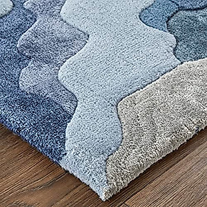 Feizy Serrano Modern Viscose Rug, Blue/Gray, 8' x 10' Area Rug
