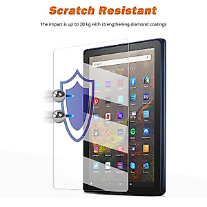 [3-Pack] All-New Kindle Fire HD 10 2023/2021/Fire HD 10 Kids Pro/Fire HD 10 Plus (2023/2021 Release) Screen Protector, HD Anti-Scratch Anti-Fingerprint 9H Hardness Bubble-Free Tempered Glass