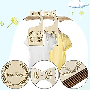 Malihome [Upgraded] Premium Wood Baby Closet Dividers Set of 7 from Newborn to 24 Months Baby Clothes Organizer Nursery Baby Closet Hanger Organizers Decor for Baby Boys or Girls (DoubleSided-1)