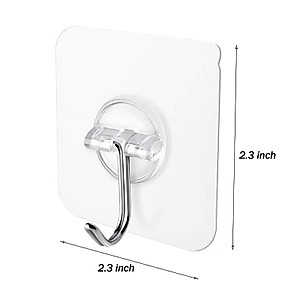 ASABITE 10 Pack Large Hanging Hooks, Adhesive Wall Hooks for Hanging Heavy-Duty 13Ib(Max), Hooks for Walls No Damage, Waterproof and Oil Proof, Bathroom Kitchen Heavy Duty Self Adhesive Hook