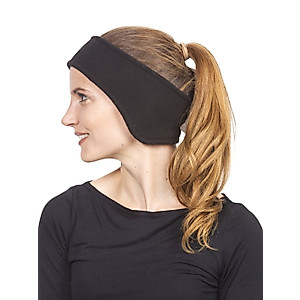 TOP HEADWEAR Mens/Womens Soft Stretch Fleece Headband Ear Warmer, Black