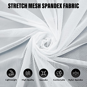 Power Mesh Fabric | 4-Way Stretch Nylon Mesh Fabric | Lightweight Sheer Nylon Spandex Stretch Mesh Netting | 1 Yard Mesh | 60" inch Wide | Black