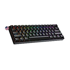 Ranked S60 Supernova 60% Form Factor | Hot Swappable Mechanical Gaming Keyboard | 61 Keys Multi Color RGB LED Backlit for PC/Mac Gamer (Black, Gateron Optical Brown)