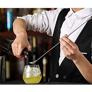 BarSoul Black Boston for Professional Bartender and Home Bar Including 18oz & 28oz Tins, Strainer, Measuring Jigger, Muddler, Mixing Spoon and Pourer (9 Piece), 2