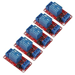 Aoicrie 5Pcs DC 12V 1 Channel Relay Module Board Shield with Optocoupler Isolation Support High or Low Level Compatible Development Board Trigger