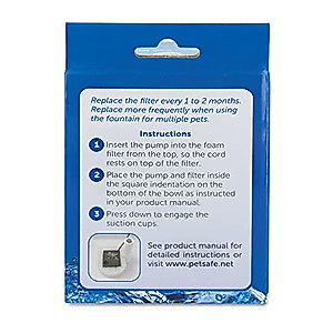 PetSafe Drinkwell Replacement Foam Filters Compatible with PetSafe Ceramic and Stainless Steel Pet Fountains, for Water Dispensers, 2 Count Pack - PAC00-13711, white