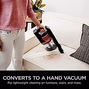 Shark IZ662H Vertex Pro Lightweight Cordless Stick Vacuum with IQ Display, DuoClean PowerFins & MultiFLEX, Includes Crevice Tool, Pet Multi-Tool & Anti-Allergen Dusting Brush, 60min Runtime, Black/Red