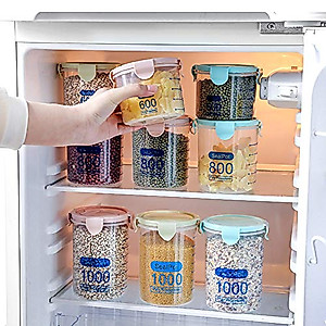 HongHong Airtight Food Storage Containers, BPA-Free Plastic,Easy Lock Lids, for Transparent Spices Bean Tea Grain Organization and Storage Green 600ml