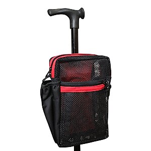 Cane Buddy - Secure Pouch for Cane, Walker, Crutches and Wheel Chairs (Red)
