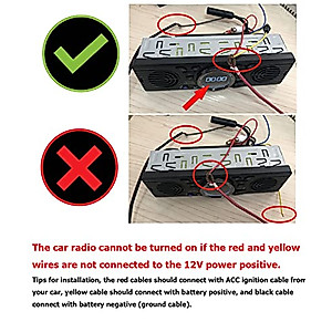 PolarLander Universal 1 Din 12V in-Dash Car Radio Audio Player Built-in 2 Speaker Stereo FM Support Bluetooth with USB/TF Card Port
