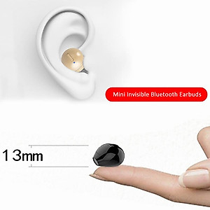 Xmenha White Invisible Earbuds Long Endurance Hours Playtime Mini Bluetooth Earbuds True Wireless Earbuds Stereo HiFi Music IPX5 Waterproof Noise-Cancelling Discreet with Wireless Charging Case