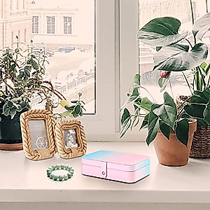 Kendal Travel Jewelry Box, Small Portable Jewelry Organizer Mini Jewelry Case for Women, Earing Organizer, Leather Portable Jewelry Storage Boxes for Rings Earrings Necklaces Bracelets (Gradient)