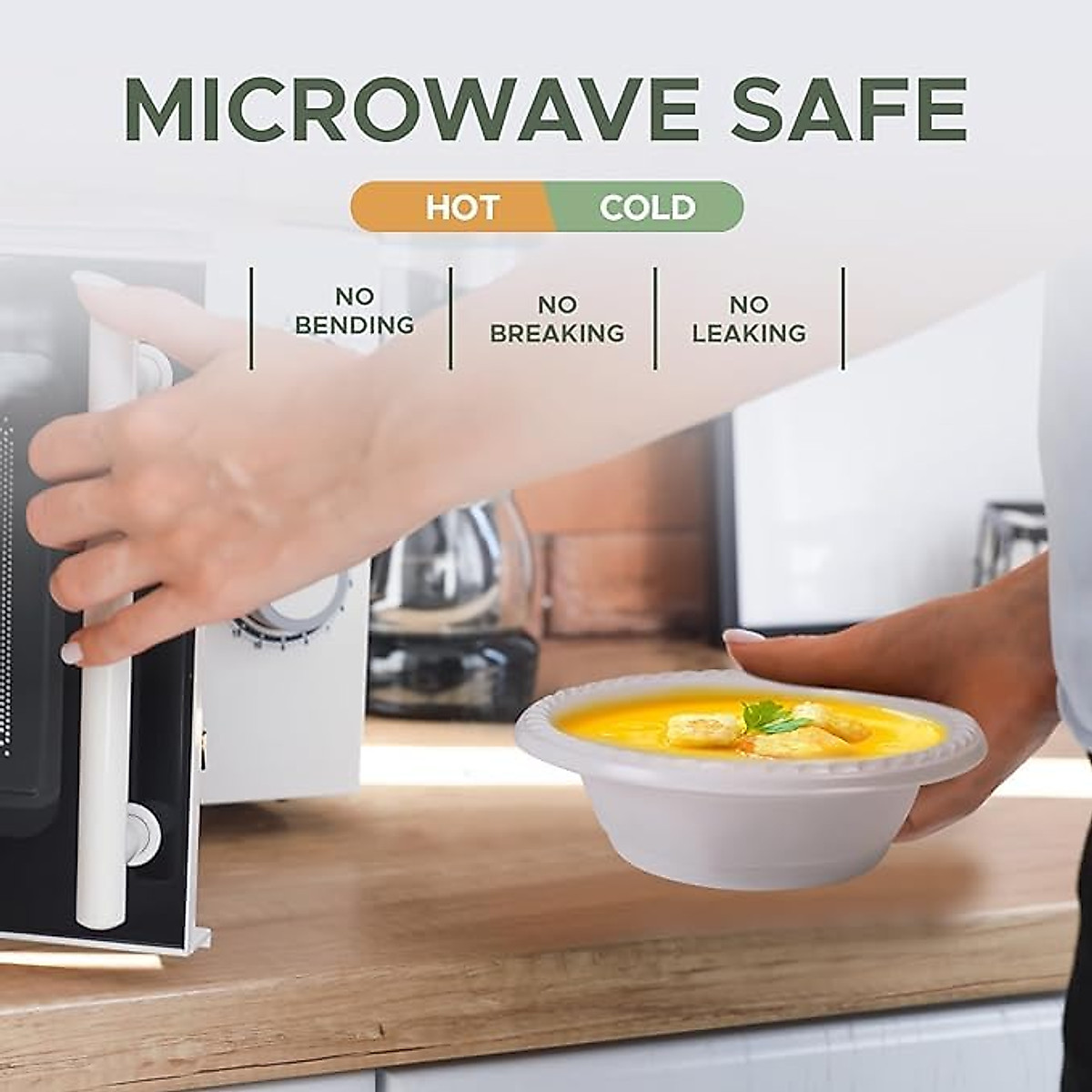 BaydenB Durable and Convenient Plastic Disposable Bowls for Parties and Events (12 Oz Bowls, 100 Pcs)