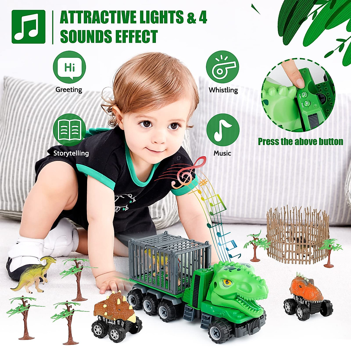 Take Apart Dinosaur Toys for Kids 3-5,STEM Transport Carrier Car Construction Building Set Toys with 4 Dino Figures, 2 Dino Cars & Activity Play Mat, Gifts for 3 4 5 6 7 8 Years Old Boys Girls Kids