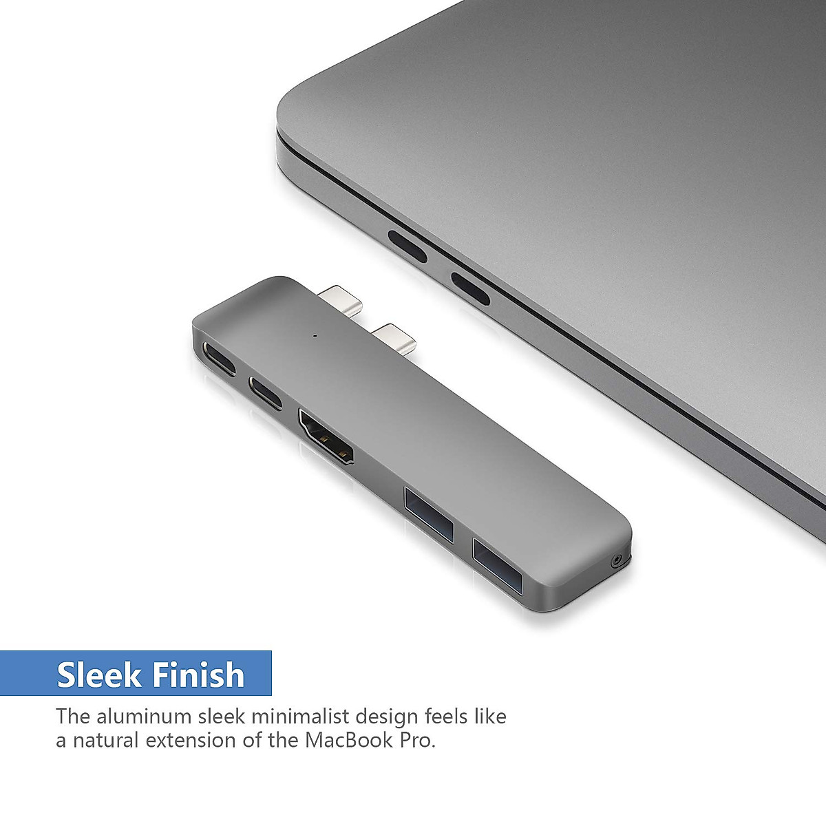 Purgo Mini USB C Hub Adapter Dongle for MacBook Air 2023-2018 and MacBook Pro 13 M2 2022-2016, MacBook Air USB Adapter with 4K HDMI, 100W PD, 40Gbps TB3 5K@60Hz, USB-C and 2 USB 3.0
