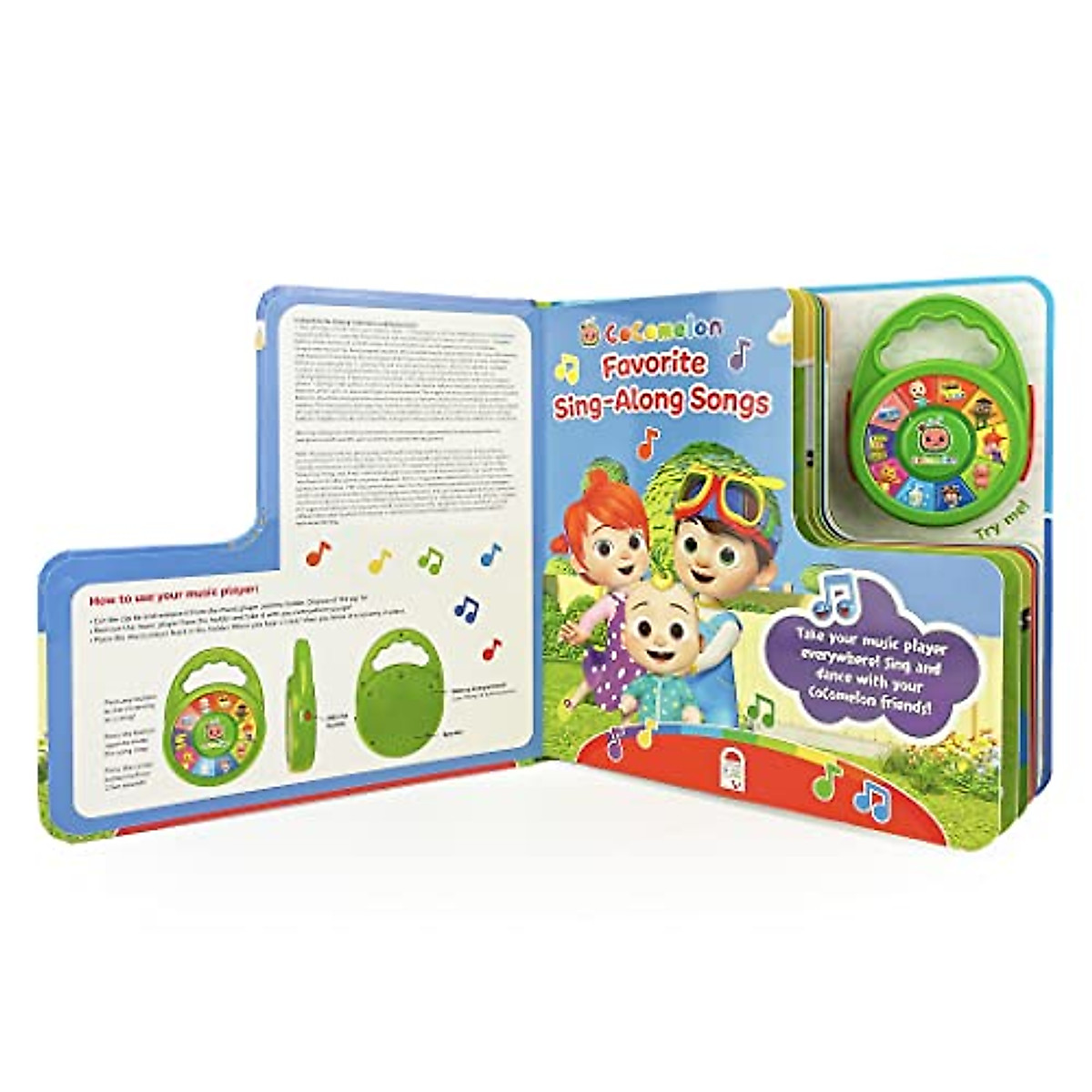 CoComelon Favorite Sing-Along Songs - Children's Deluxe Music Player Toy and Board Book Set, Ages 1-5