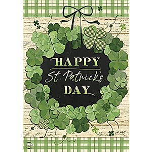 Briarwood Lane Lucky Wreath St Patricks Day Garden Flag - 12.5" x 18" - Irish Garden Flag - Celtic Garden Flag - Saint Patricks Day Garden Flag - Celtic Shamrock Garden Flag - Irish Flag