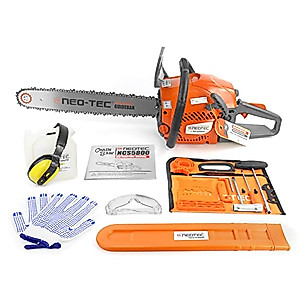 NEOTEC 20 Inch Chainsaw, 58CC Power Chain Saws Gas Powered 2 Stroke Handed Petrol Gasoline Chain Saw for Cutting Wood Outdoor Garden Farm Home