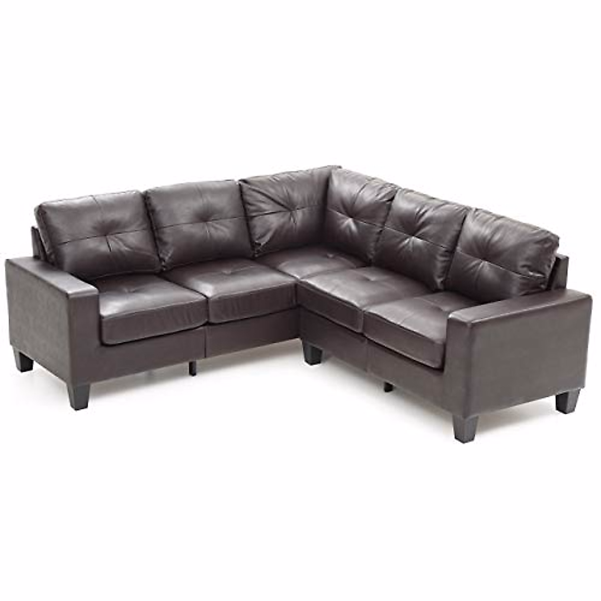 Glory Furniture Newbury KD Sectional, Dark Brown. Living Room Furniture 35" H x 82" W x 32" D