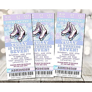 Ice Skating Birthday Party Ticket Invitations
