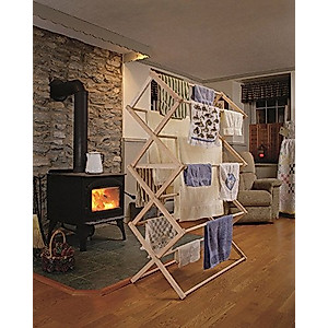 Saving Shepherd Extra Large Wood Laundry Drying Rack Collapsible, 48" Floor Unit