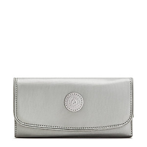Kipling Womens Money Land Wallet, Rfid Anti-hacker Technology Snap, Bright Metallic, 7.25 L X 4 H X 1.25 D US
