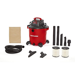 Craftsman CMXEVBE17596 20 Gallon 6.5 Peak HP Wet/Dry Vac, Heavy-Duty Shop Vacuum with Attachments and Additional General Purpose Filter