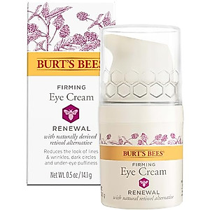 Burt's Bees Renewal Firming Eye Cream With Natural Retinol Alternative, Reduces Appearance of Lines, Wrinkles, Under-Eye Circles and Crow's Feet, 99 Percent Natural Origin Skin Care, 0.5 oz. Bottle