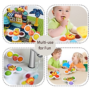 Suction Cup Spinner Infant Baby Toys 12-18 Months, Spinning Top Sensory Toys for Toddlers 1-3 Year Old, Fidget Dimple Toy for Babies, Christmas Birthday Gifts for 1 2 Year Old Boy & Girl Toys