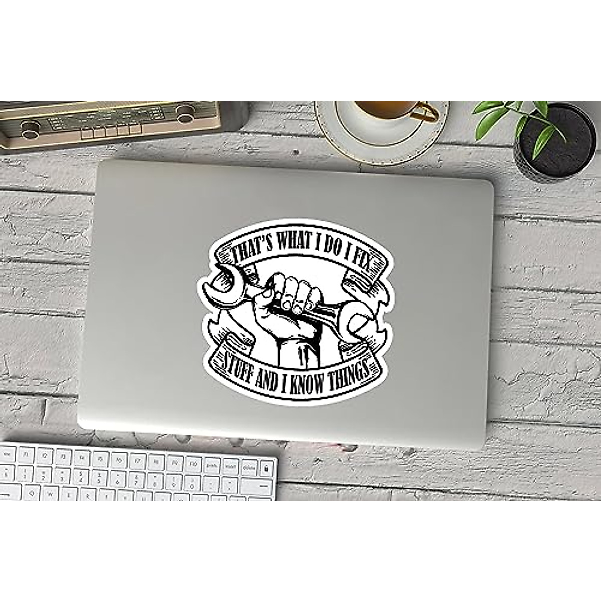 Miraki That's What I Do I Fix Sticker, Mechanic Stickers, Funny Stickers, Hard Hat Stickers, Water Assitant Die-Cut Vinyl Funny Decals for Laptop, Phone, Guitar, Water Bottles, Kindle Sticker