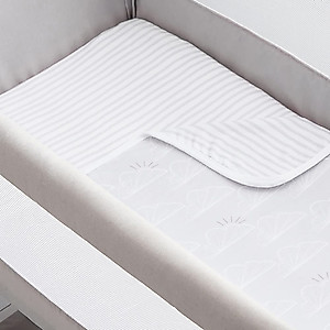 BEABA by Shnuggle Baby Bedside Sleeper Crib Bedding Set, Baby Bassinet Crib Sheets, Bassinet Sheets, Includes Fitted Crib Sheet and Baby Blanket, (Cloud)