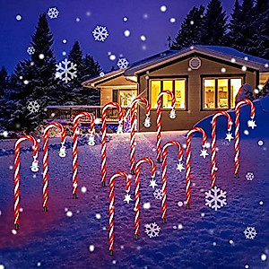 NCUUBR 21'' Christmas Candy Cane Lights Outdoor Pathway ,12 Pack Christmas LED Light Up Candy Canes Outdoor Decorations ,8 Flashing Modes, Xmas Decorations for Walkway, Driveway, Garden