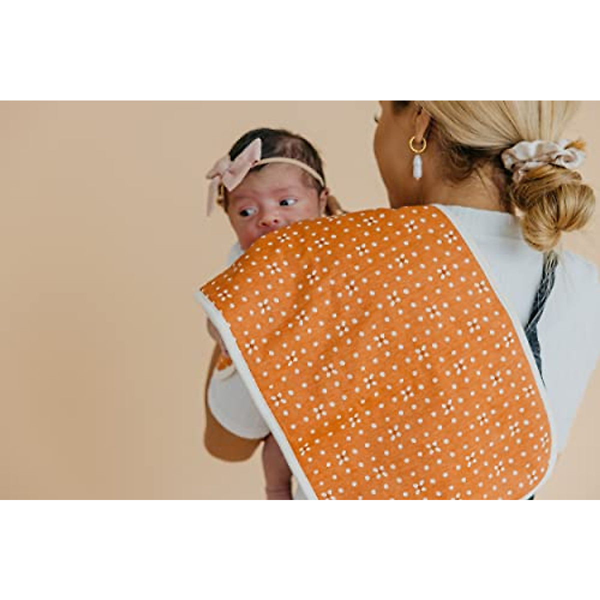 Baby Burp Cloth Large 21''x10'' Size Premium Absorbent Triple Layer 3-Pack Gift Set"Rue" by Copper Pearl