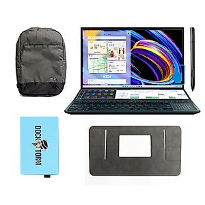ASUS ZenBook Pro Duo Laptop 15.6" 4K UHD OLED Touchscreen (Intel i7-12700H 14-Core, 16GB LPDDR5, 2TB PCIe SSD, GeForce RTX 3060 6GB, ScreenPad Plus, Stylus, Backlit KYB, Win 11 Pro) w/Dockztorm Dock
