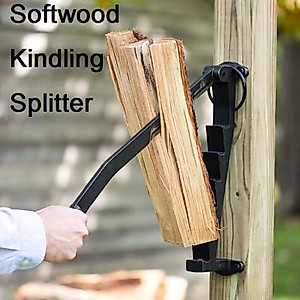 Wall Mounted Wood Splitter, High Carbon Steel Kindling Wood Splitter, Detachable Powerful Wall Mounted Log Splitter for Home Wood Cutter Wood Cracker (Silver)
