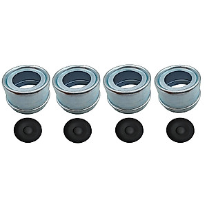 Replaces 4 Pack Trailer Axle Dust Cap Cup Grease Cover & 12Pack with Rubber Plugs for Dexter EZ Lube Trailer Camper Axle 1.98"
