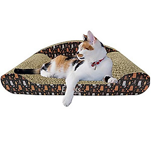 Evelots Kitty Cat Scratcher-Comfy Lounge Couch-Sturdy Cardboard-Claw Groomer